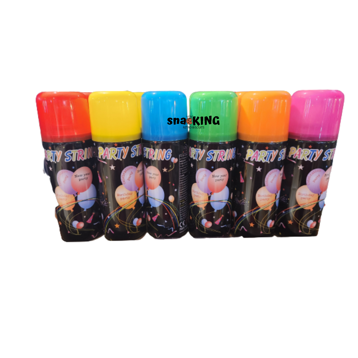 Party String Spray | Nostalgic Toys | snacKING Retro Biscuits